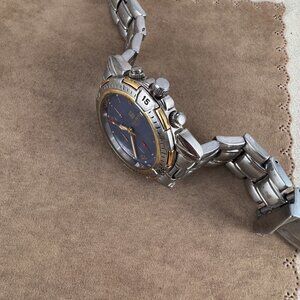 Vintage | Accessories | Vintage Techbond Chronograph Blue Dial 2tone ...